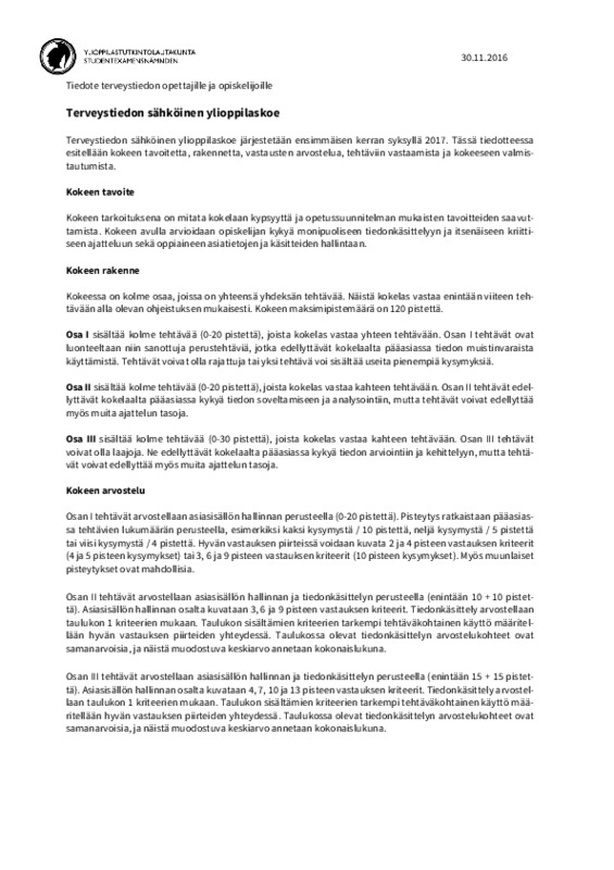 Terveystiedon reaalikoe (yo-koe)